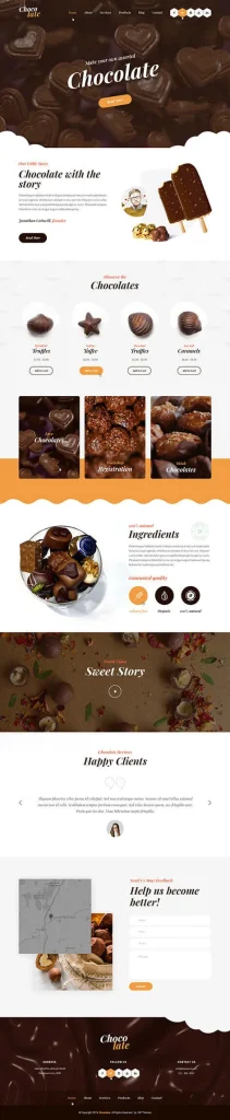 1 Delicious Chocolate Website Template for Sweet Brands