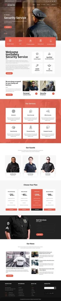 Security Guards WordPress Theme for Protection Services 2026